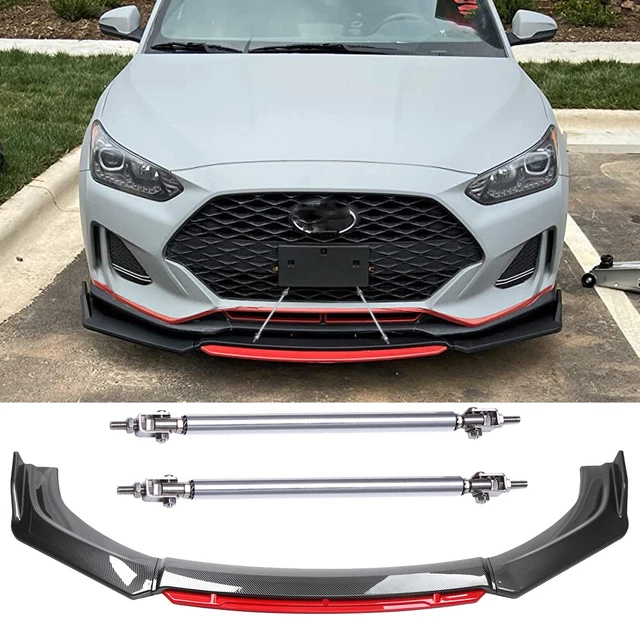 FOR HYUNDAI VELOSTER 2012-2021 Carbon Fiber Front Bumper Lip Spoiler ...