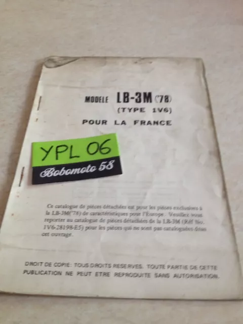 YAMAHA INTEGRATORE PARTS Lista 50 LB-3M 1V6 78 Catalogo Monete Ricambio ...