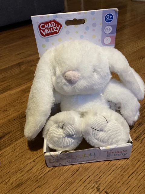 CHAD VALLEY SNUGGLE Bunny Plush Cuddly Toy Baby White Rabbit 0+ Month ...