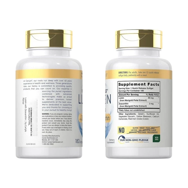 LUTEIN AND ZEAXANTHIN 40 mg | 180 Softgels | Eye Health Vitamins UK £11 ...