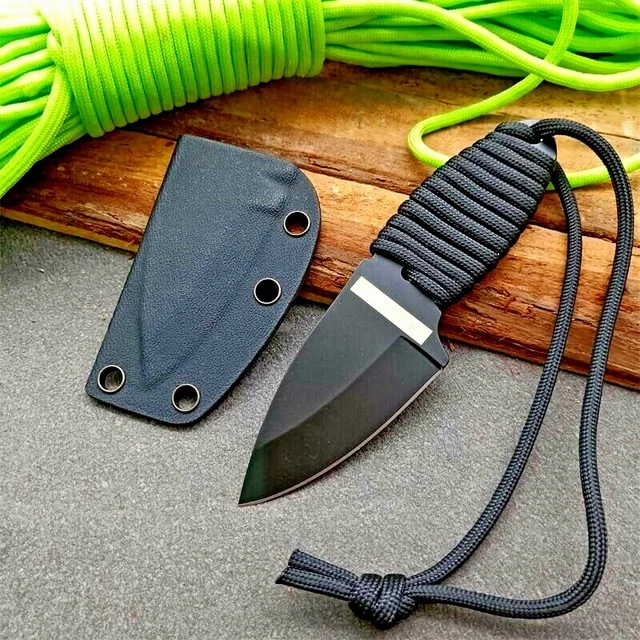 MINI DROP POINT Knife Fixed Blade Hunting Wild Combat Tactical Titanium ...