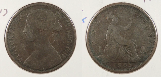 GREAT BRITAIN 1865 Penny Victoria #WC86850 $23.64 - PicClick AU