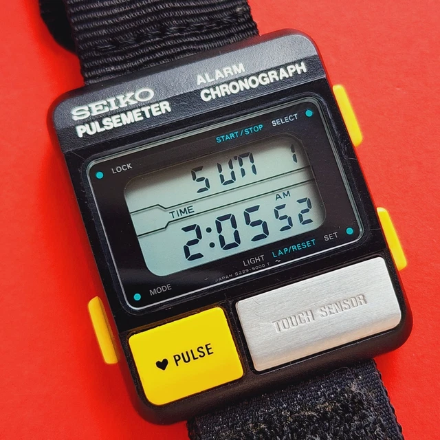 SEIKO PULSEMETER WATCH Vintage Rare With Original Band S229-5001 Pulse ...