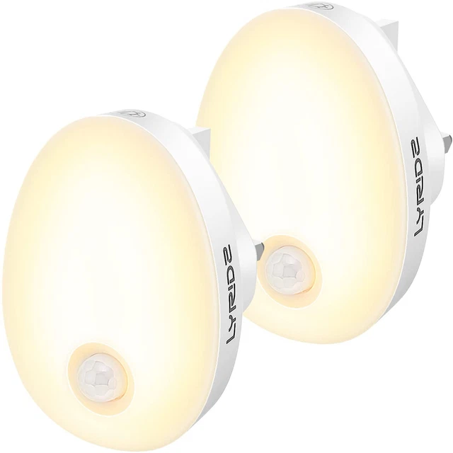 LYRIDZ NIGHT LIGHT Plug in Wall (2Pack), LED Motion Sensor Lights ...