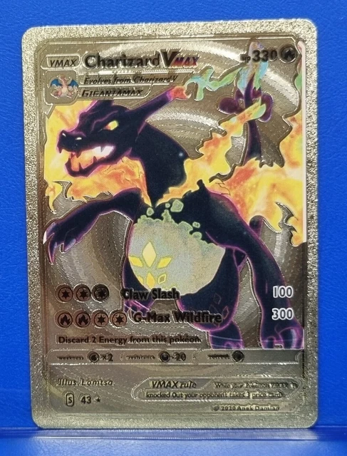 LETTERA INGLESE POKEMON Card Charizard Vmax 43 Colore oro dorato EUR 14 ...