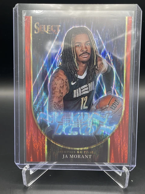 JA MORANT 2023-24 Panini Select NBA Grizzlies icône néon rouge choc ...