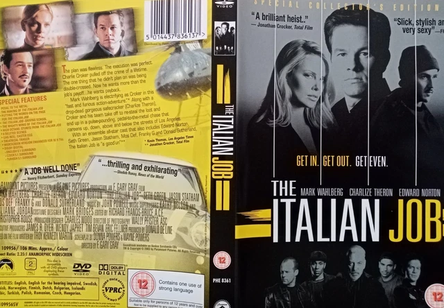 THE ITALIAN JOB (2003) DVD Mark Wahlberg £2.20 - PicClick UK
