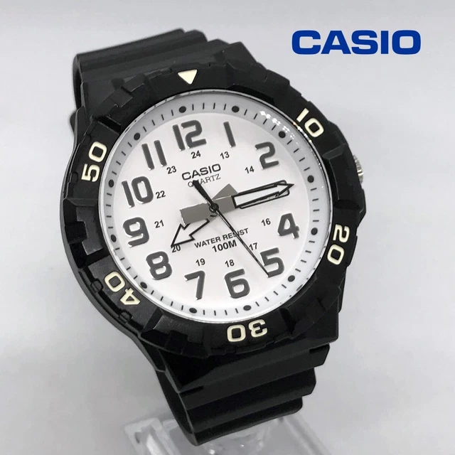 CASIO MRW-210H LARGE men's quartz watch mod 5474 readable white dial ...