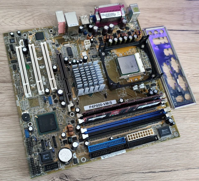 ASUS P4P800-VM/S REV:1.06 Intel 865G Socket 478 DDR1 Retro Motherboard + CPU £94.80 - PicClick UK