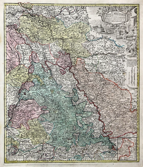 JÜLICH KLEVE BERG Original Kupferstich Landkarte Homann Erben 1750 EUR 375,00 - PicClick DE
