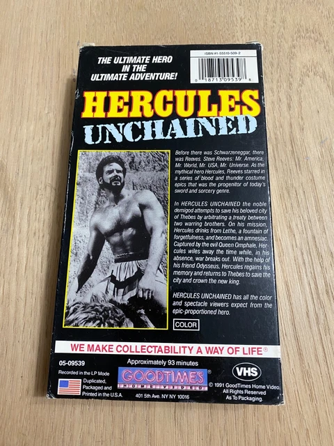 HERCULES UNCHAINED 1959 VHS Steve Reeves Italian-French Peplum Fantasy ...