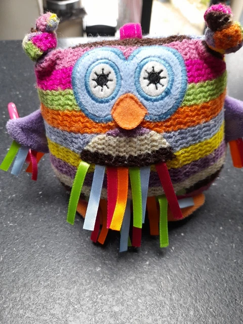 LITTLE JELLYCAT STRIPEY Hoot Owl Soft Plush Toy Hanging Pram Rattle ...
