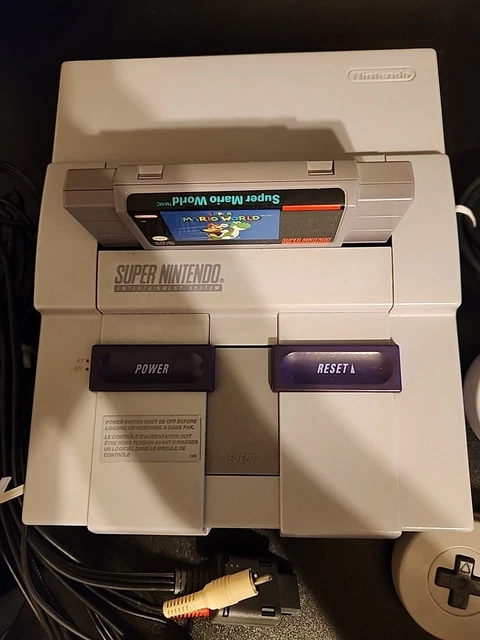 SNES SUPER NINTENDO Console Oem Cables- Super Mario World Included 2 ...