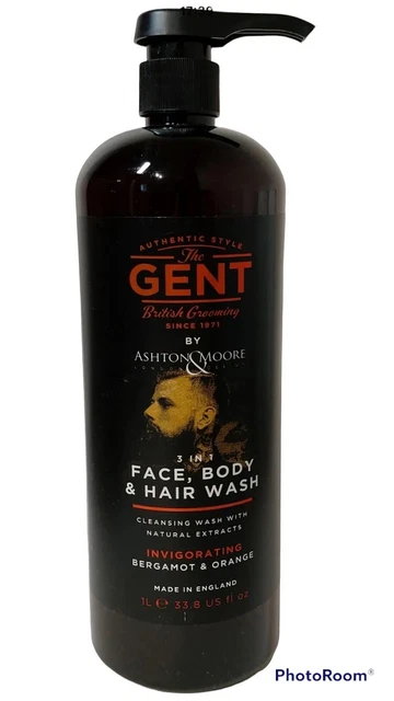 THE GENT ASHTON Moore Men 3 In 1 Face Body Hair Wash Shampoo Father's ...