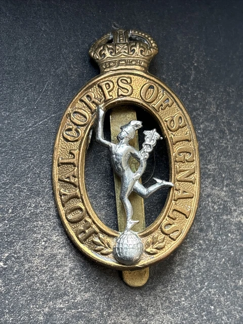 ROYAL CORPS OF Signals Original WW2 British Army Cap Badge Airbourne £ ...