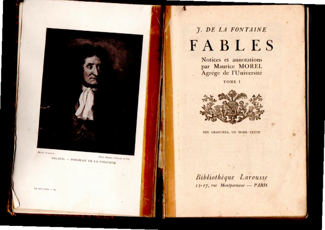 LIVRE ANCIEN LES fables de la fontaine T 1 + 2 maurice morel 340 pages ...