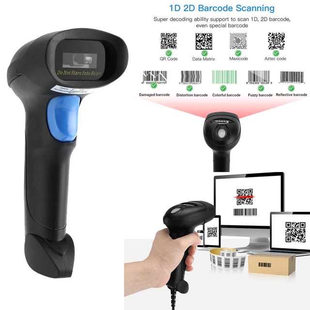 EY-L5 USB WIRED Barcode Scanner 1D 2D Data Matrix Reader Auto Scanning ...