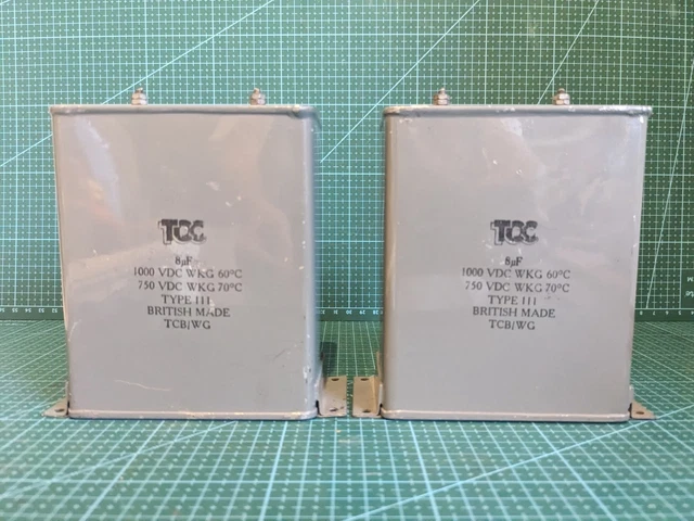 2 X 8UF TCC Capacitor Paper in Oil PIO Vintage Repair for Valve ...