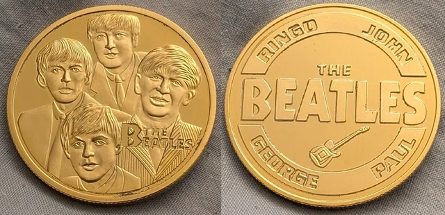 BEATLES GOLD COIN Liverpool Pop Music Rock n Roll Paul McCartney Old ...