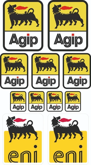 AGIP ENI OIL Lubricants Laminated Stickers Aprilia Graphics Ducati ...