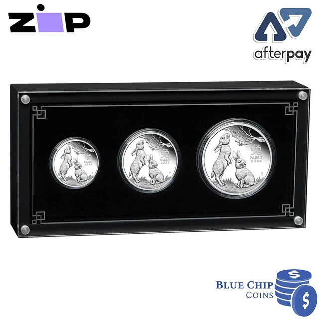 2023 PERTH MINT Year of the Rabbit Silver Proof Three 3 Coin Set $649. ...