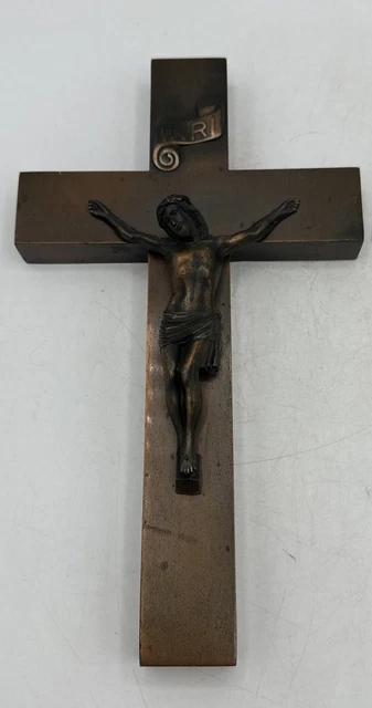 CRUCIFIX LAST RITES Cross Metal Brass Hollow Hanging Removable Back ...