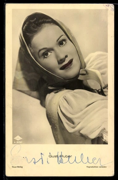 CARTOLINA ATTRICE GUSTI Huber con foulard, autografo EUR 7,00 - PicClick IT