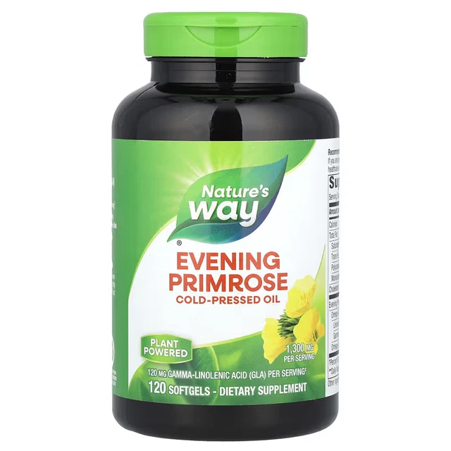 NATURE'S WAY, EVENING Primrose, Cold-Pressed Oil, 1,300 mg,Expiry: 05/ ...