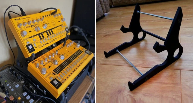 UNIWAVE BEHRINGER TD-3 / RD-6 Dark VALCHROMAT HDF Desktop Dual Stand £ ...