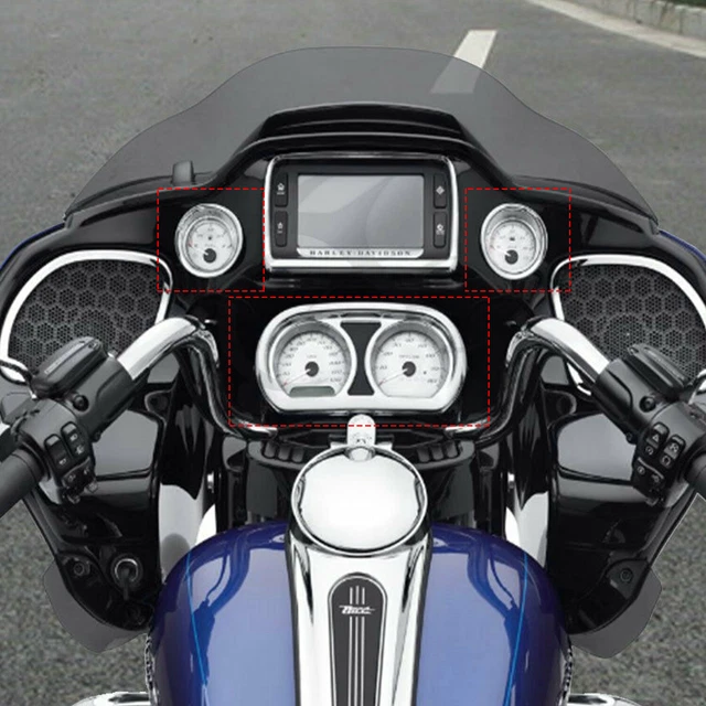 CHROME GAUGE BEZEL Trim Kit For Harley Road Glide FLTRX FLTRXS Ultra ...