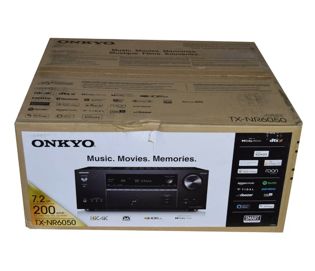 ONKYO TX-NR6050 7.2-CHANNEL Network Home Theater Smart AV Receiver 8K ...