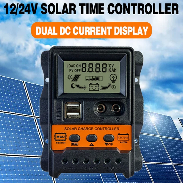 30A 24/12V MTTP/PWM Solar Charge Controller Panel Battery LCD Regulator ...