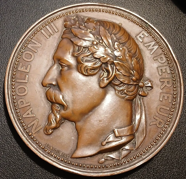 NAPOLEON III - 1855 World's Fair Medal Large Module Awarded $254.84 ...