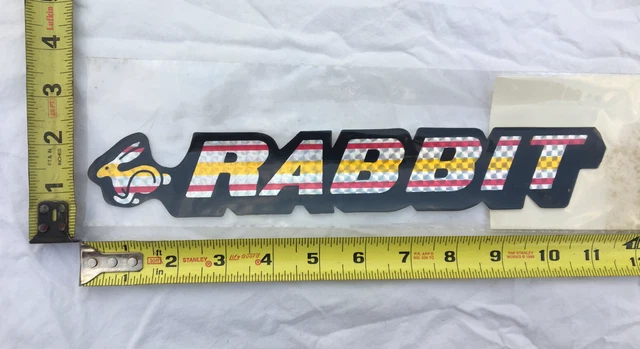 VINTAGE PRISMATIC DECAL VW RABBIT 12X2" 1980s Prism Reflective Sticker ...
