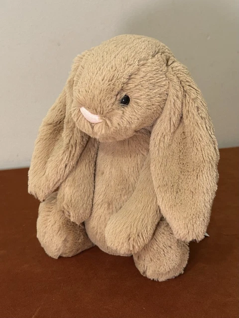 JELLYCAT MEDIUM BASHFUL Biscuit Bunny NWOT Brown Retired Rare Rabbit ...