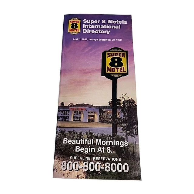 SUPER 8 MOTELS International Directory 1992 Paperback Book £20.00 ...