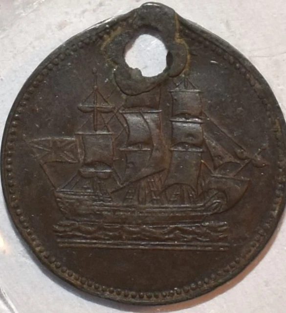 FINE CA.1812 CANADA "Ships, Colonies & Commerce" Halfpenny Token Coin ...