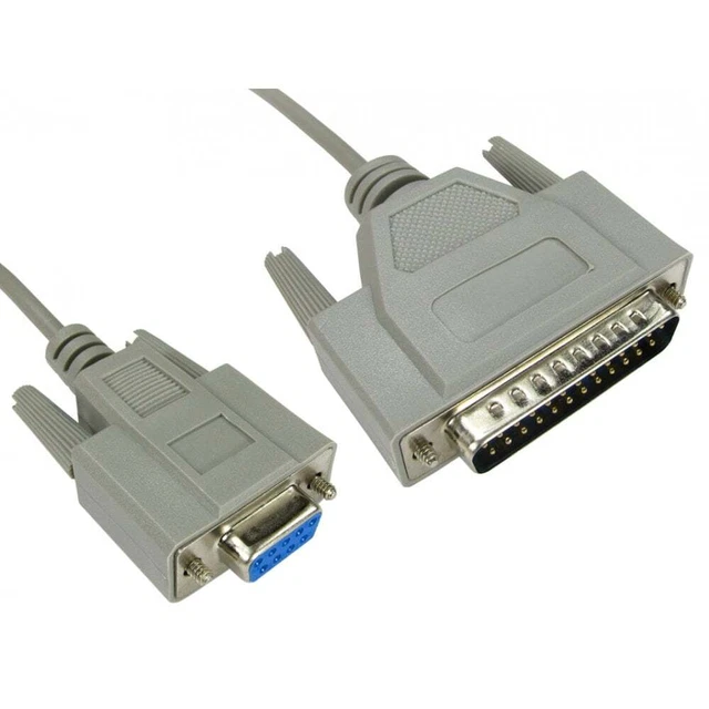 3M LONG SERIAL RS232 Cable 9 Pin Female to 25 Pin Male Null Modem ...