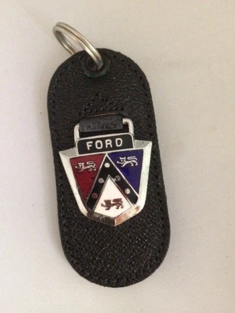 VINTAGE LEATHER KEY Ring Key Fob Ford, Old Emblem CRAFTSMAN New Old ...