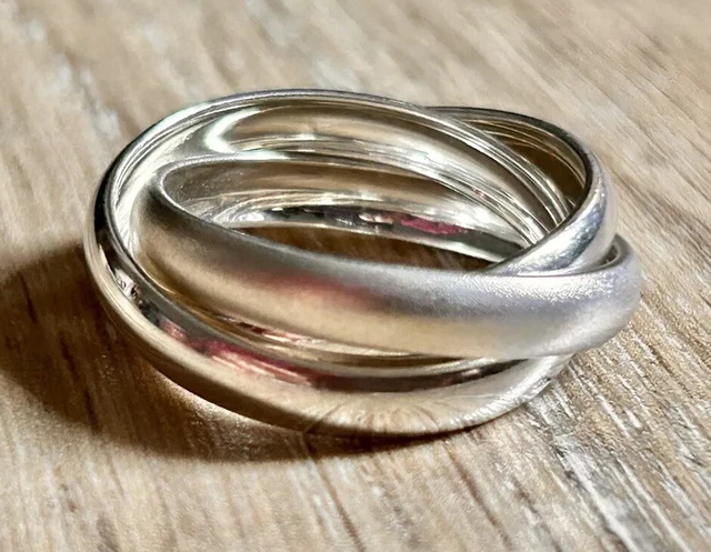 DE CRÉATEUR ÉLÉGANTE bague trois Anneaux Unisexe en argent 925 Esprit ...