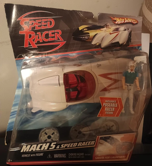 HOT WHEELS SPEED RACER Mach 5 Car & Figure & Saw Blade Launcher 2007 ...