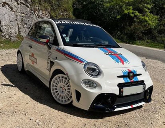 FIAT 500 ABARTH MARTINI RACING STICKERS effet arraché Le Mans STRIPES ...