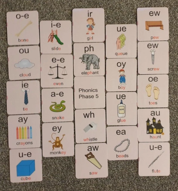 PHONICS PHASE 5 Flashcards - Children Education Learning KS1 KS2 SEN ...