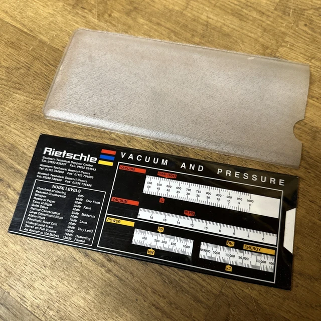 VINTAGE RIETSCHLE VACUUM And Pressure Chart - Slide Rare Item £1.99 ...