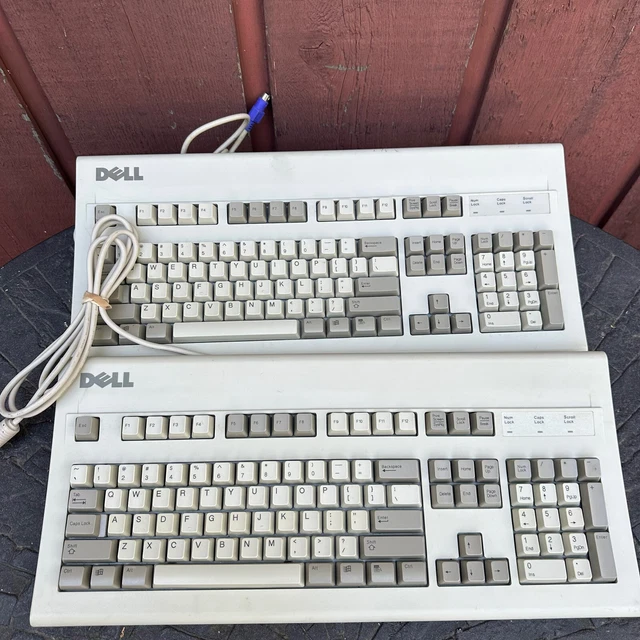 2-VINTAGE DELL MECHANICAL Keyboard AT101W Black Alps Switches Good ...