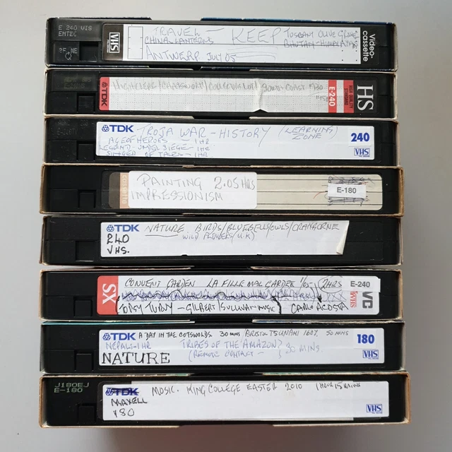 RECORDABLE VHS TAPES used assorted recordings x8 £2.20 - PicClick UK