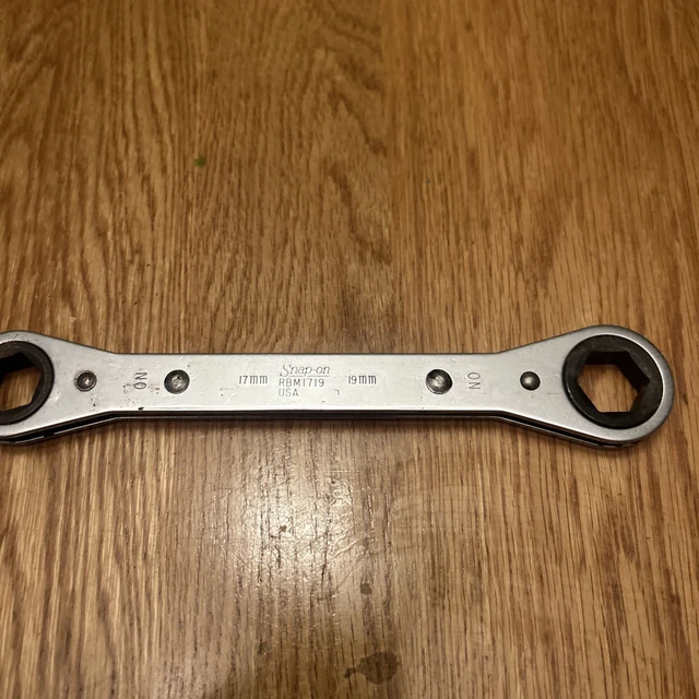 SNAP ON TOOLS (17mm x 19mm) Double Box End Ratcheting Wrench,6pt ...