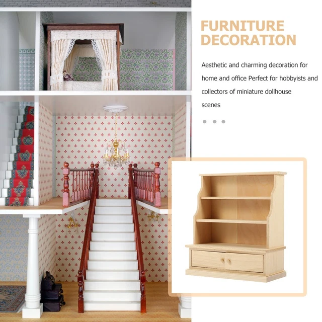 DISPLAY CABINET DOLLHOUSE Storage Rack Mini Furniture Decoration $22.18 ...