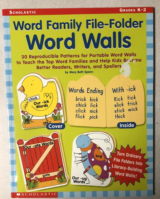 WORD WALLS - Word Family File Folder, By Scholastic Grades K-2 $3.50 ...