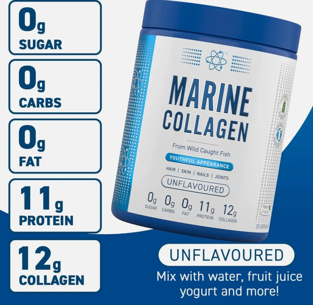 MARINE COLLAGEN POWDER 12000mg Hair Skin Nails High in Protein 25 Servings Halal £28.40 ...
